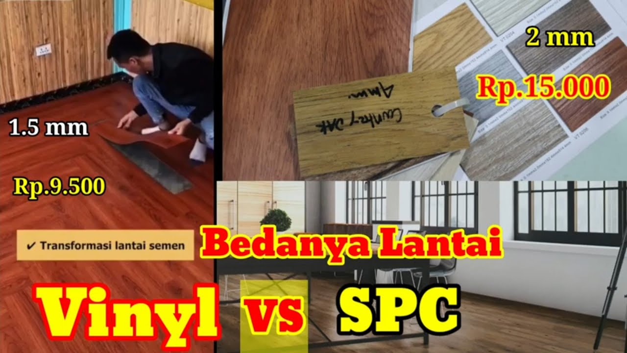 Bedanya Lantai Vinyl VS Lantai Spc Click | lantai Vinyl murah | cara ...