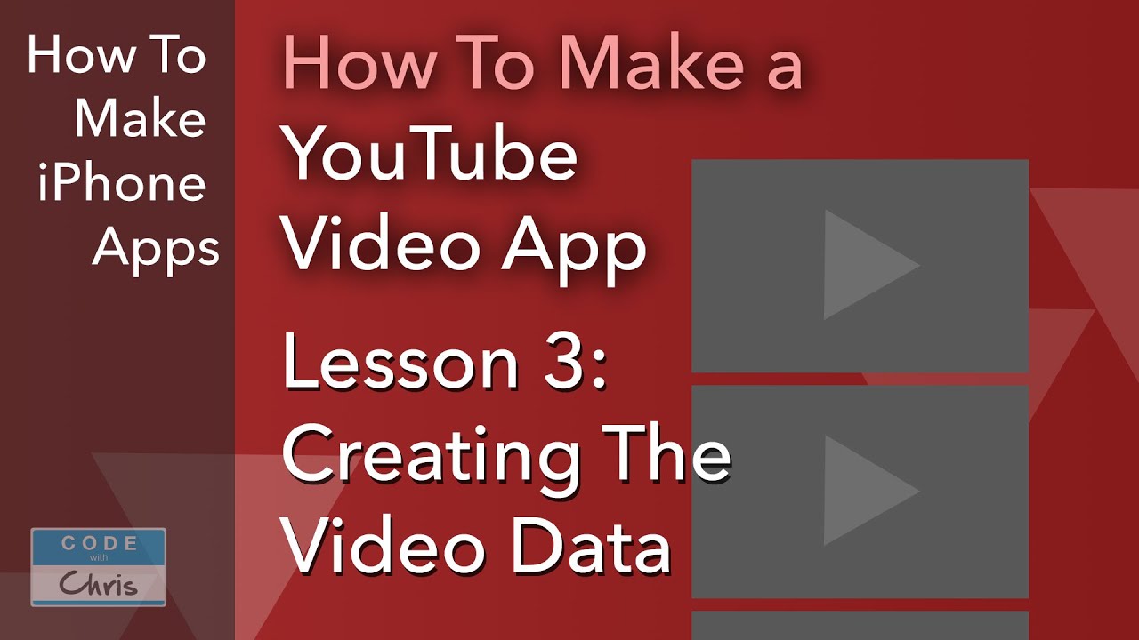 How To Make a YouTube Video App - Ep 03 - Creating the Video Data - YouTube