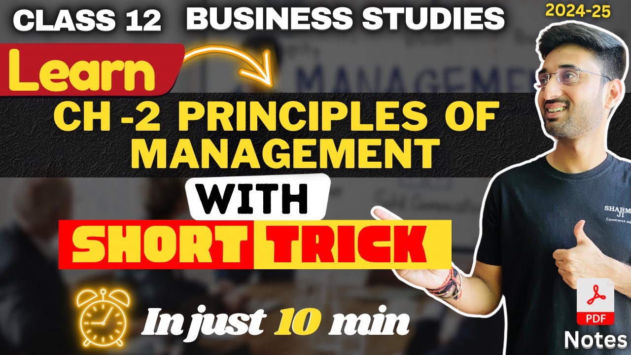 PRINCIPLES OF MANAGEMENT | Short Trick 🔥Learn Full Chapter in 10 ...