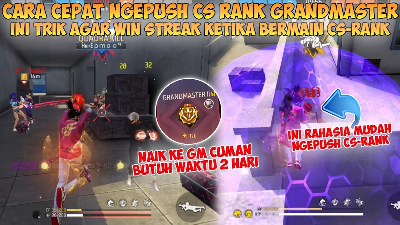 CARA CEPAT NGEPUSH CS-RANK FREE FIRE KE GRANDMASTER 2023 | Ini Trik ...