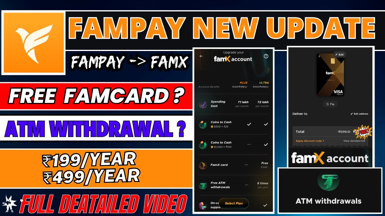 🔥 Fampay New Update | Free Fampay Card | ATM Withdrawal | FamX Kya Hai ...