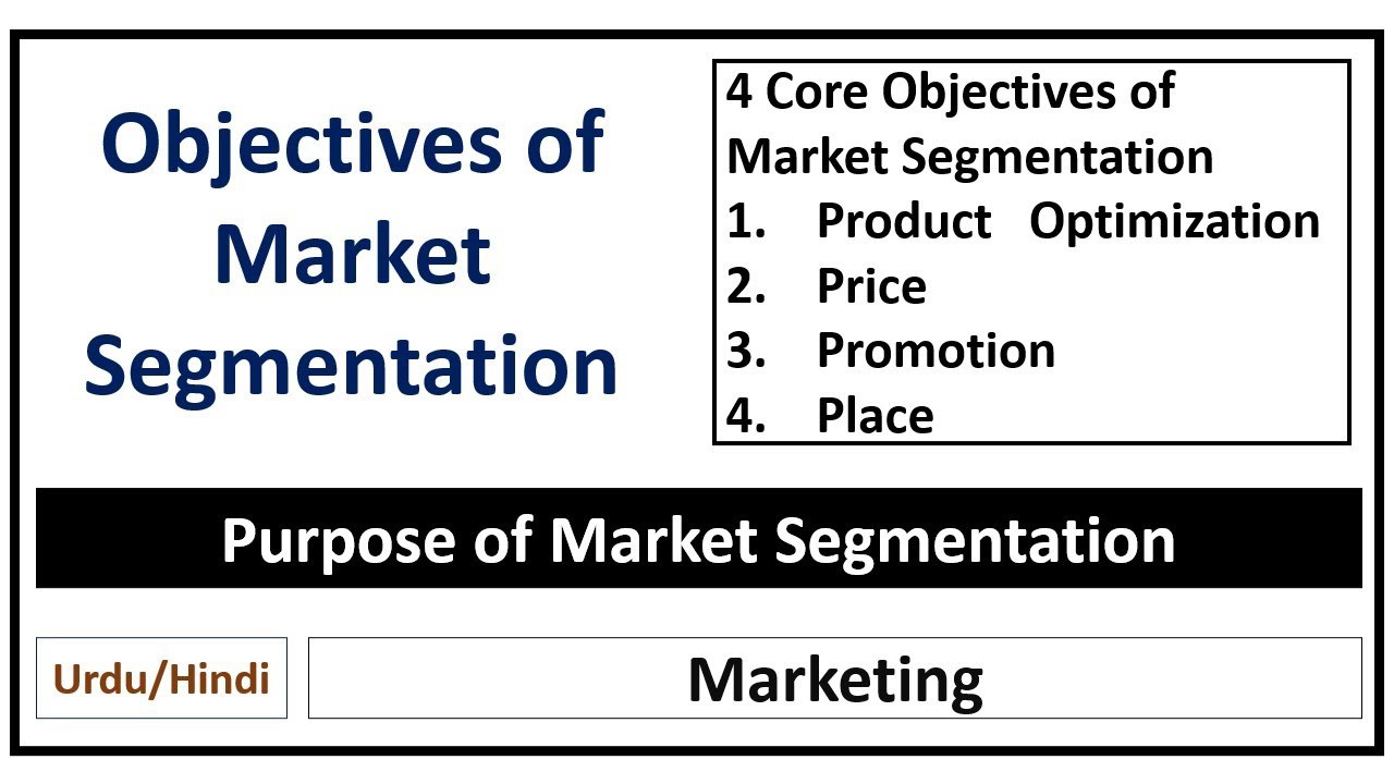 Objectives of Market Segmentation-Purpose/Needs of Market Segmentation ...