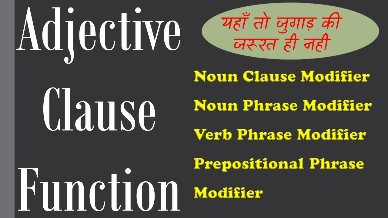 Adjective Clause Function - YouTube