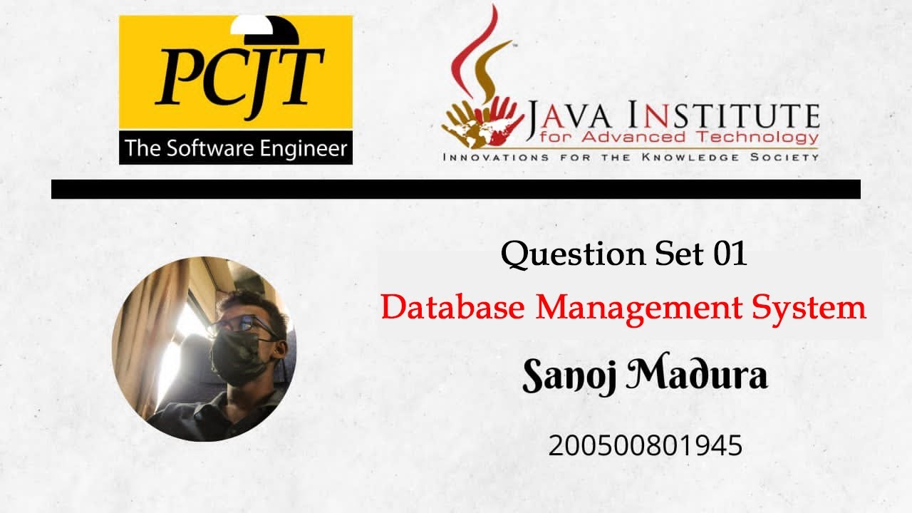 Question Set 01 | Database Management System | Java Institute - YouTube