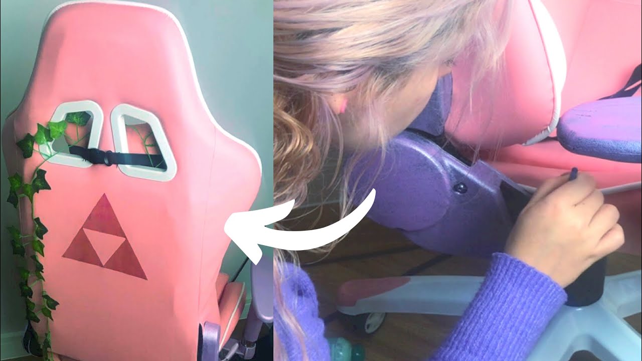 Custom pink gaming chair Zelda inspired DIY - YouTube