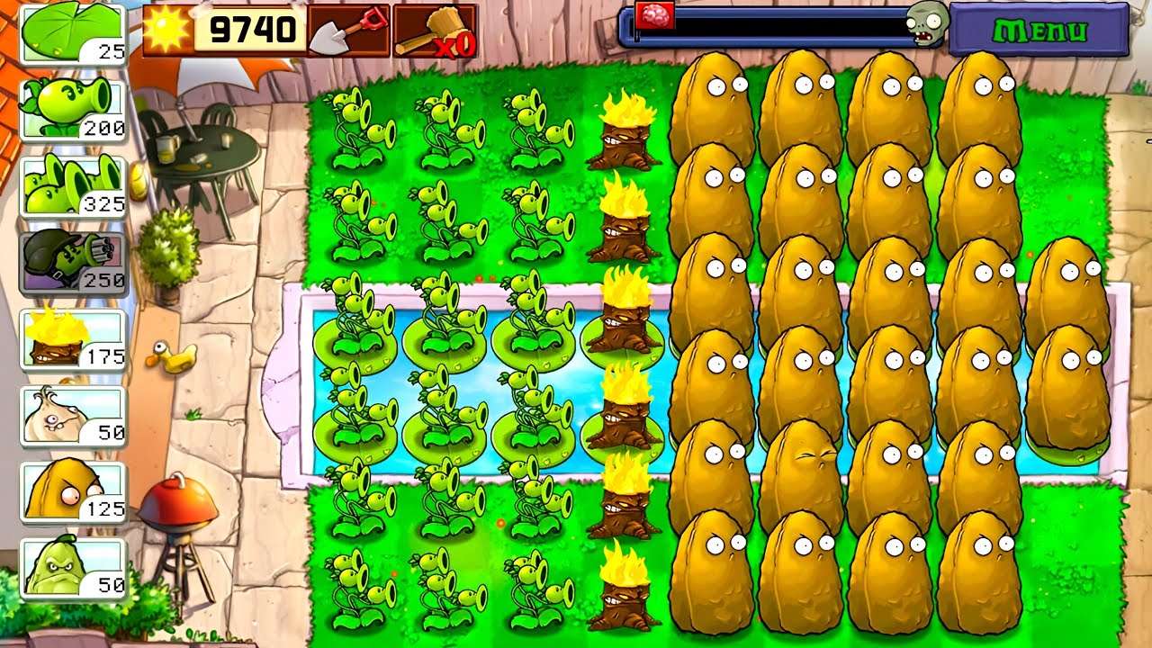 PVZ MOD *THREEPEATER+TOUCHWOOD VS ALL ZOMBIES CHALLENGE* | Pvz Mini ...