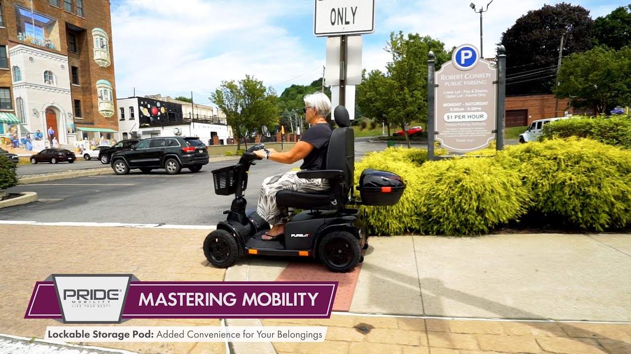 Mastering Mobility | Pride Mobility® | Lockable Storage Pod - YouTube