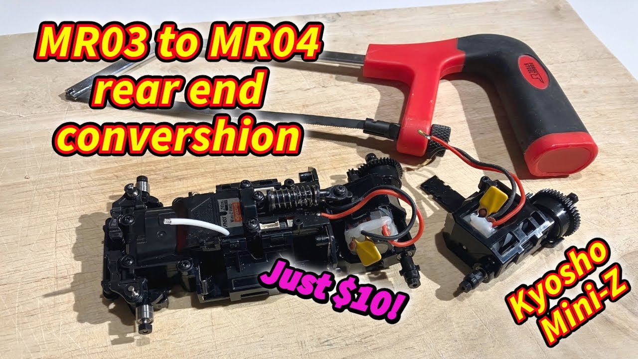 We up grade a Kyosho Mini Z MR03 with the new MR04 rc car rear end ...