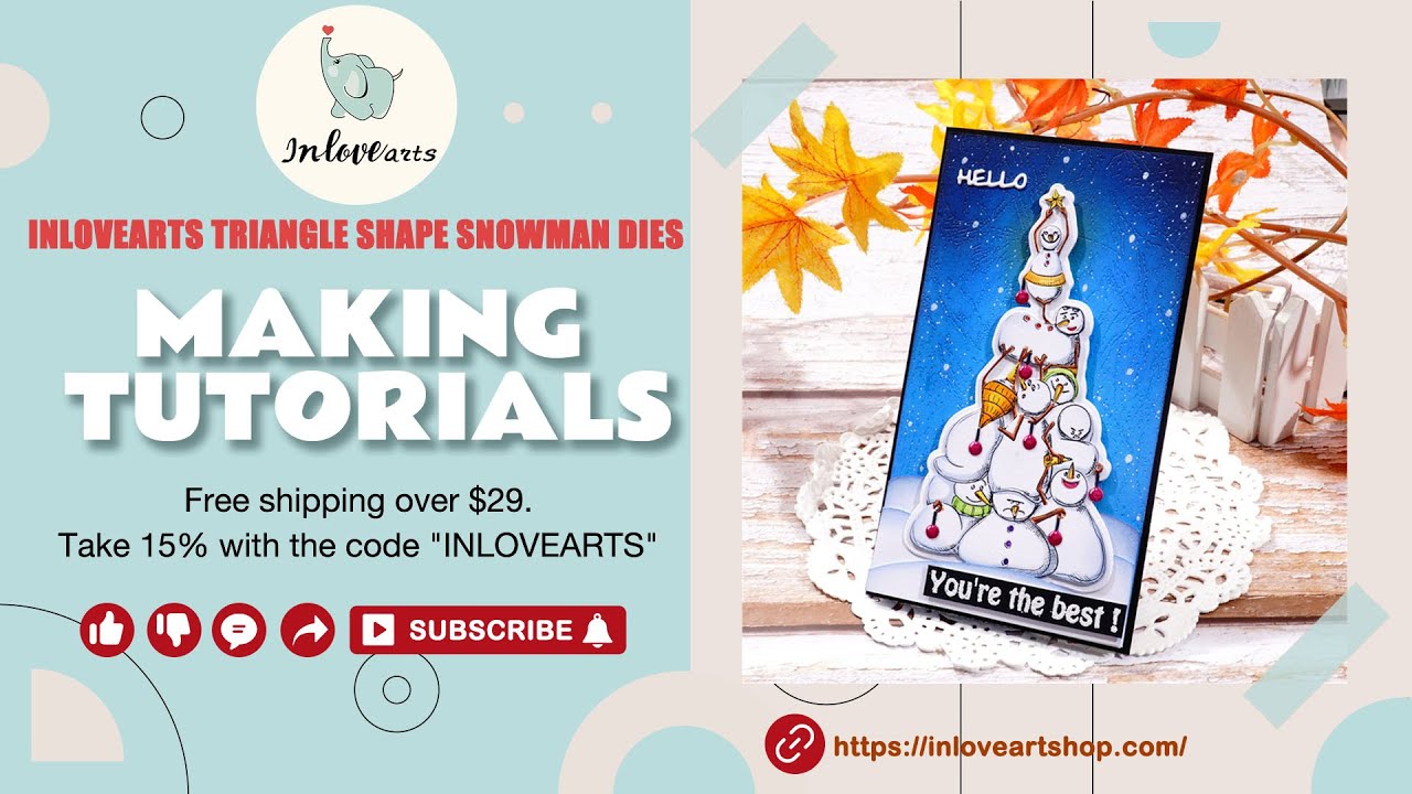 Inlovearts Snowman In Triangle Shape Cutting Dies - YouTube
