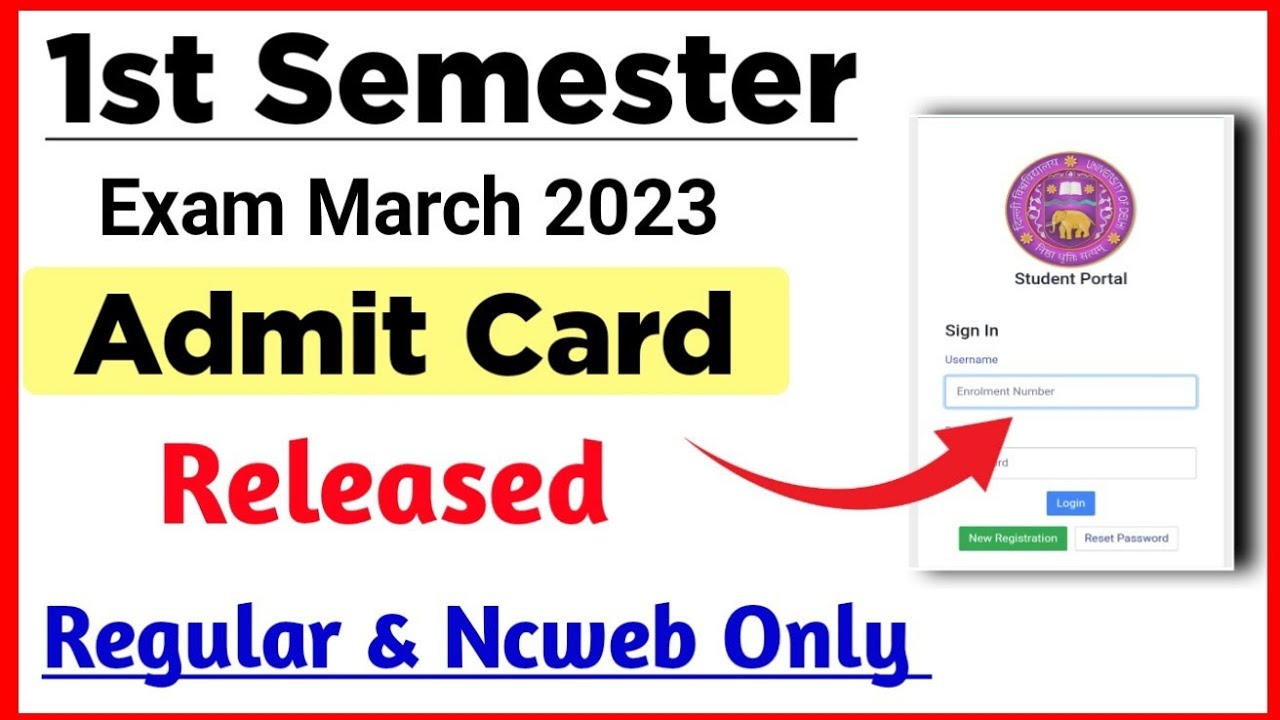 Delhi University First Semester Admit Card Released March 2023 | Ncweb ...