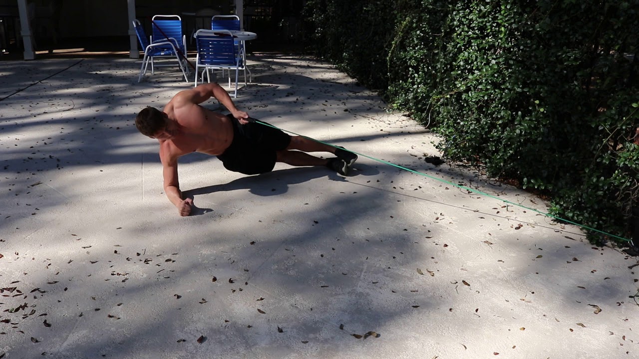 Resistance Band Side Plank Row - YouTube