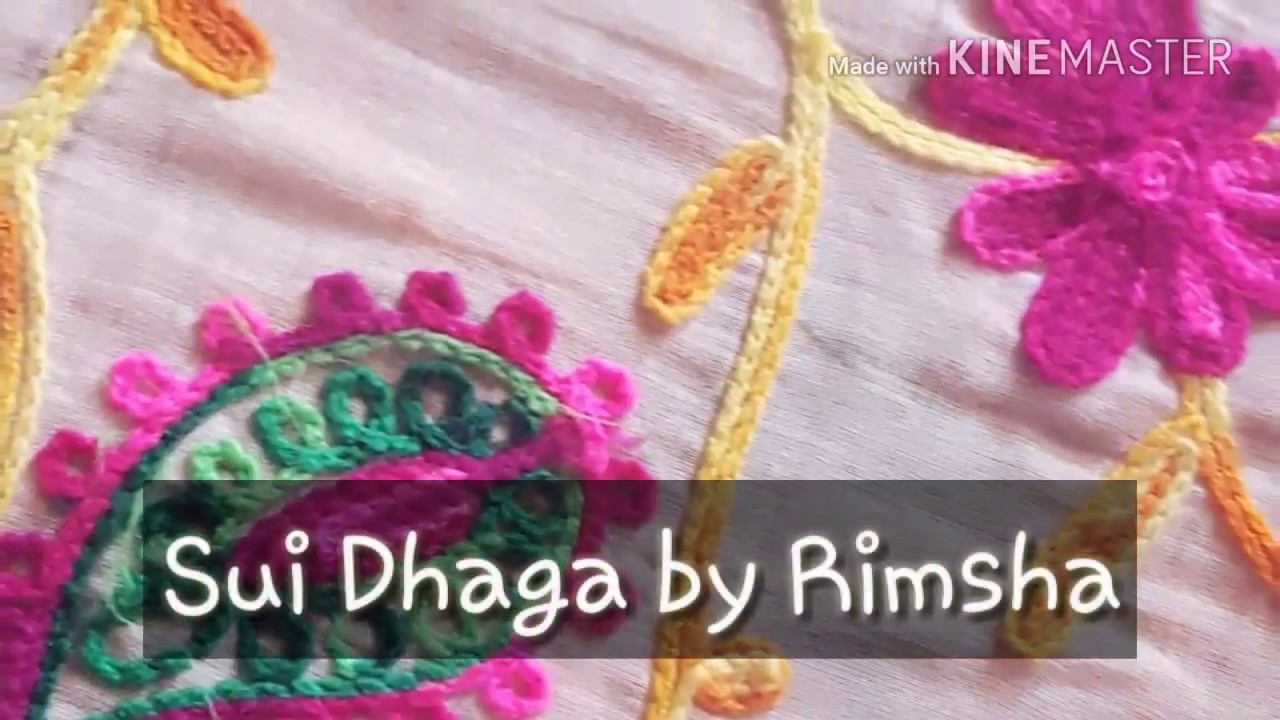 Hand embroidery: Kashmiri stitch/ chain stitch/ Kashmiri tanka ...