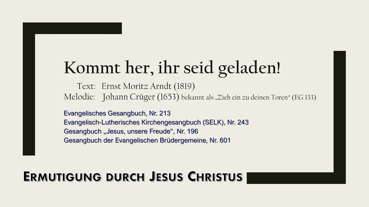 Kommt her, ihr seid geladen! (EG 213) | Instrumental/zum Mitsingen - YouTube