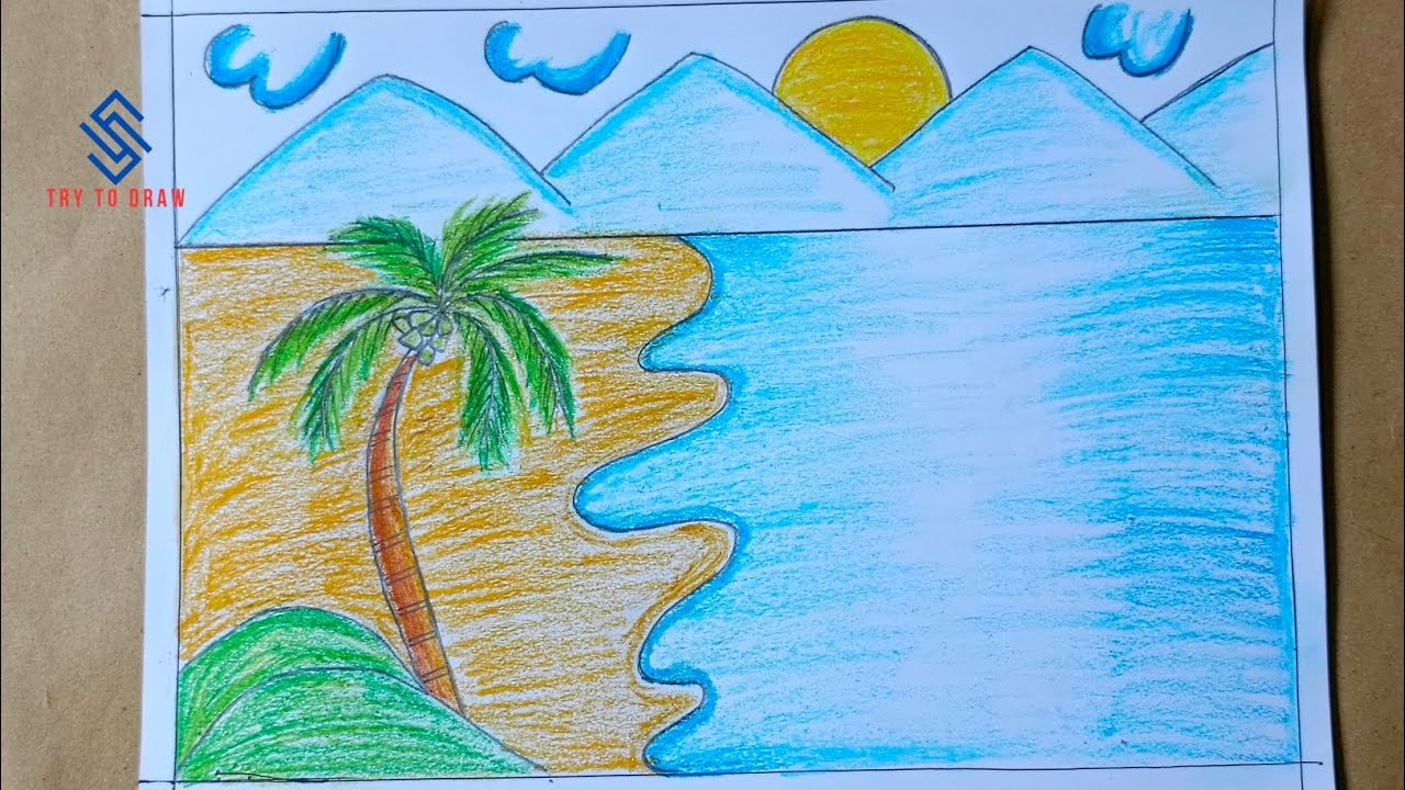 How To Draw Summer Season scenery //TRY To Draw Scenery //Summer Season ...