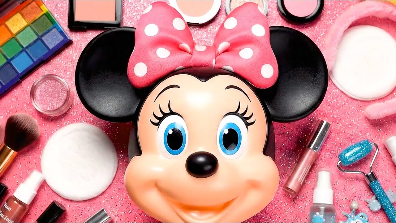 Minnie Mouse ASMR Skincare & Makeup Routine for a Relaxing Sleep - YouTube