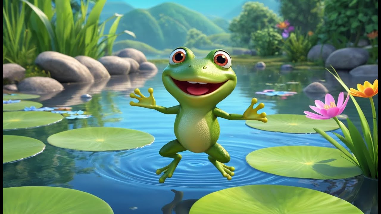 Five Little Frogs Went Hop Hop Hop Rhyme Song | Popular Nursery Rhyme ...