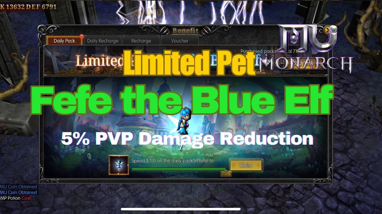 MU MONARCH SEA - Fefe the Blue Elf - Limited Pet #mu #mumonarch #mmorpg ...