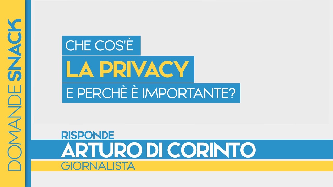 Che cos’è la privacy? - YouTube