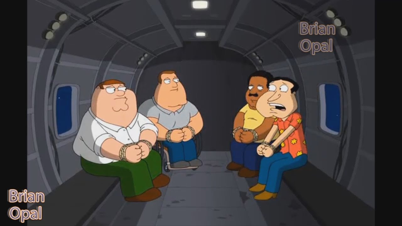 Family Guy - Peter and his companions were tied to the plane - YouTube