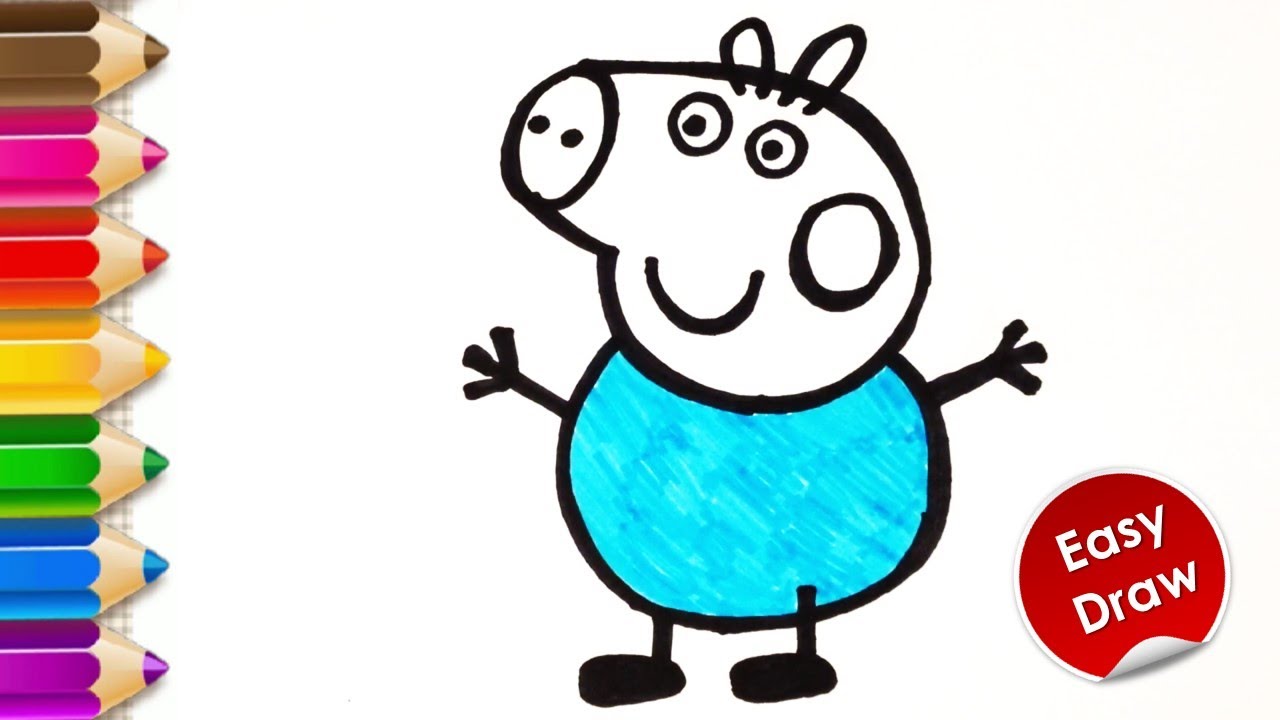 How to Draw George Pig from Peppa Pig | Drawing and Coloring for Kids ...