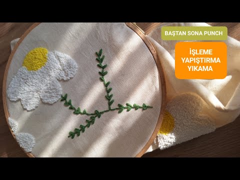PUNCH İŞLEME |PUNCH KIRLENT YAPIMI| PUNCH NASIL YAPIŞTIRILIR #punch #diy #punchişlemek #punchneedle