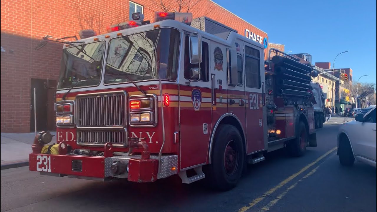 FDNY Engine 231 Responding On Rockaway Avenue - YouTube