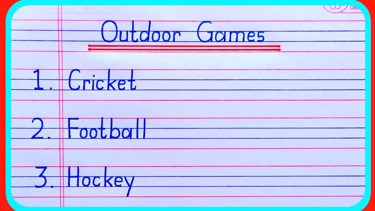 Outdoor games | Outdoor games name | Outdoor games in english | games ...