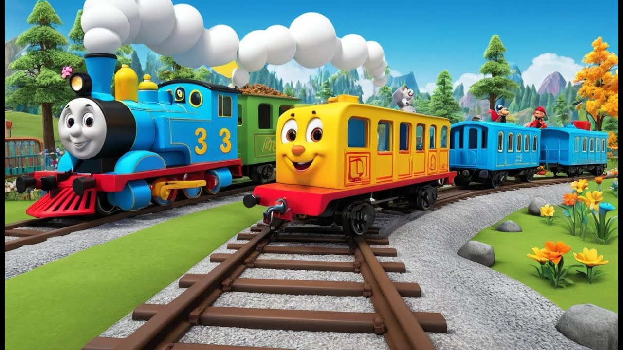 Round and Round the Little Train | Train Song for Kids | Fun Movement ...