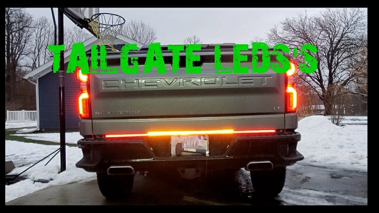 Silverado Trail Boss - Tailgate LED Lights Install - YouTube