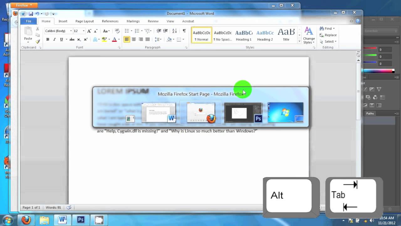 Learn Alt Tab and Alt Windows - YouTube