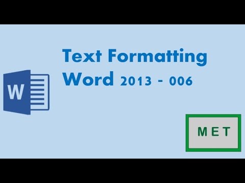Text Formatting Word 2013 - 006 - YouTube