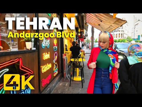 【4K】IRAN - Walking In ANDARZGOO BLVD on Tehran 2022 Walk Iran | تهران، بلوار اندرزگو