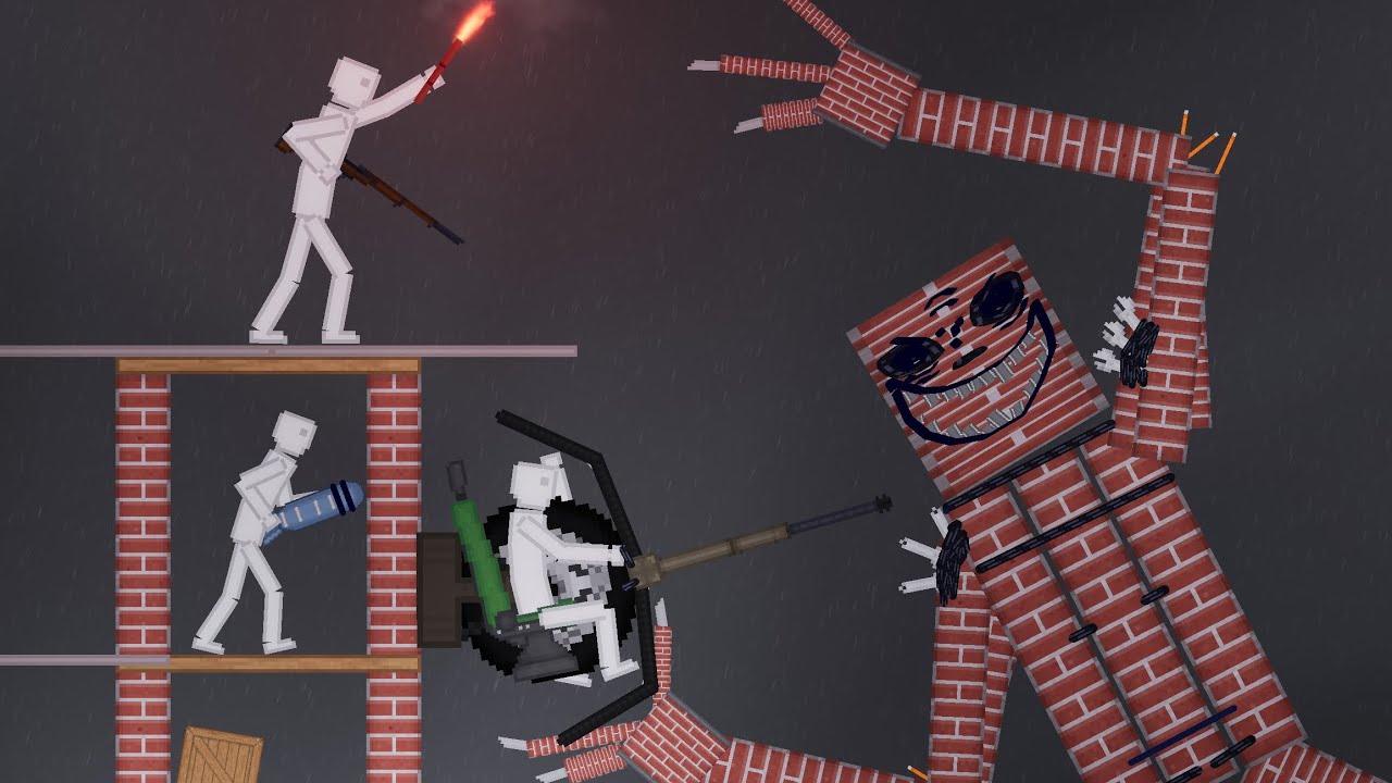 Tower Defense! Brick Golem Attacking The Tower In People Playground ...