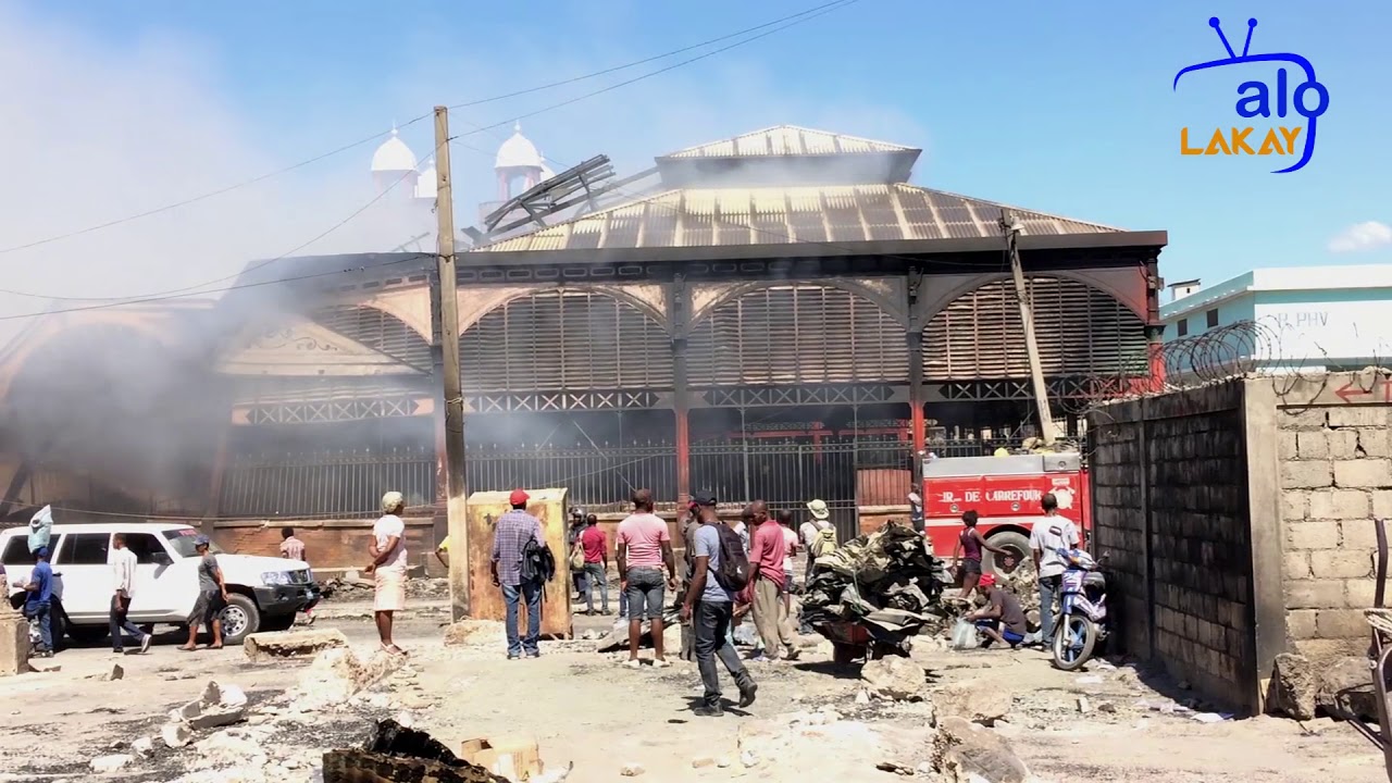 Incendie au marche Hyppolite dans la nuit du 12 au 13 février 2018 ...