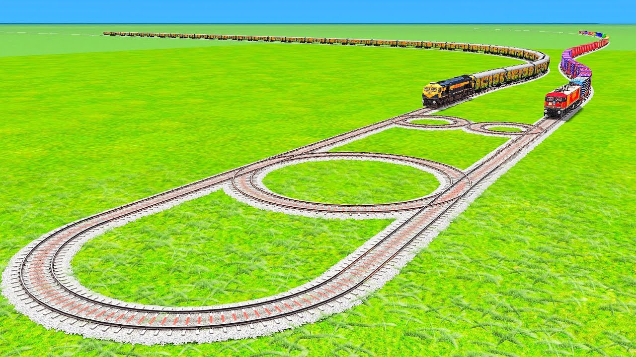 PARALLEL CROSSING OF TWO TRAINS WITH RICKY CROSSING AND RAILROAD ...