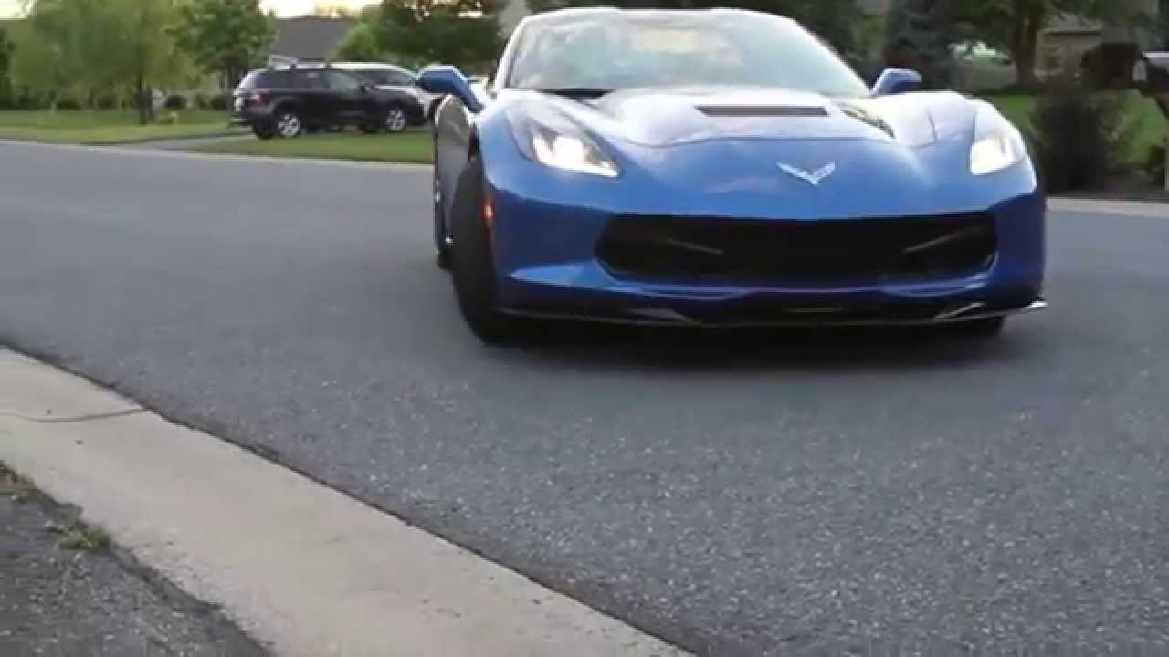 Driving a C7 Stingray Corvette up Driveways - YouTube