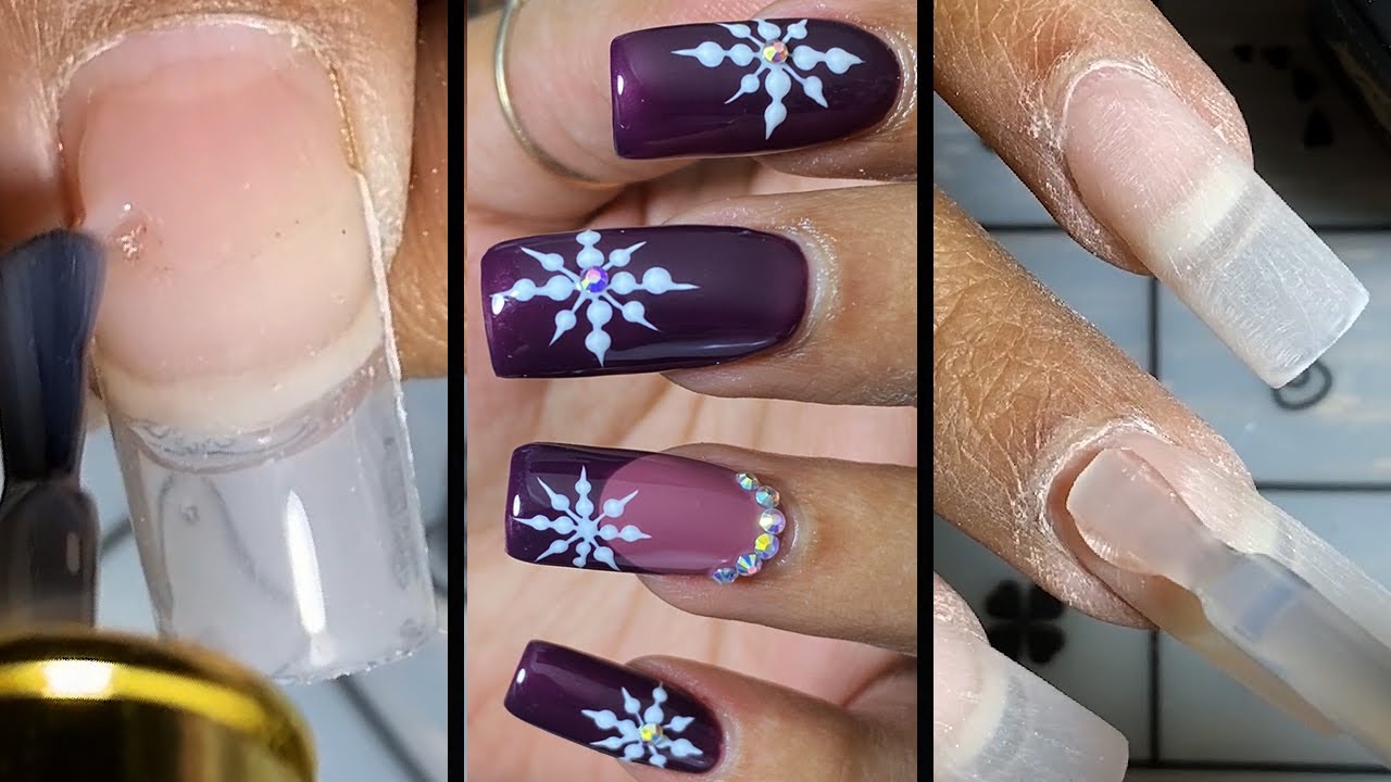 Builder Gel Nails Tutorial | Easy Christmas Nail Art Design ...