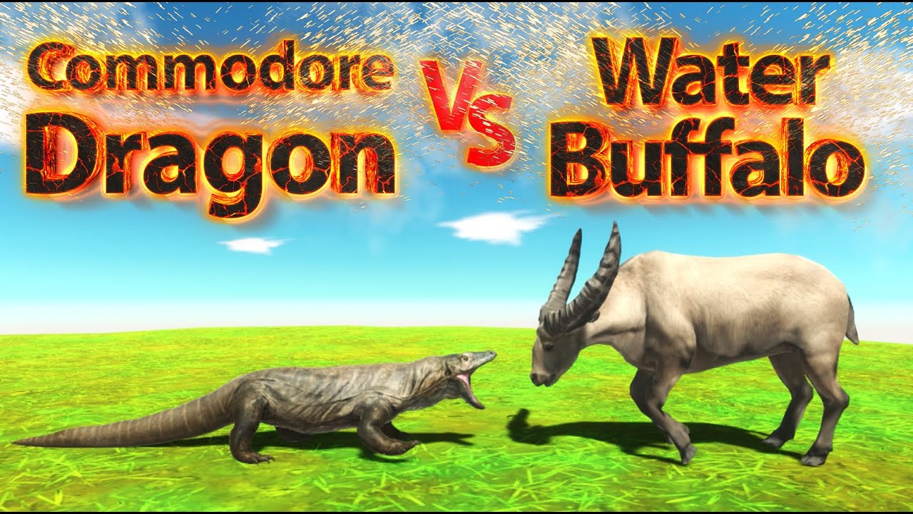 Commodore Dragon vs Water Buffalo ! Animal Revolt Battle Simulator ...