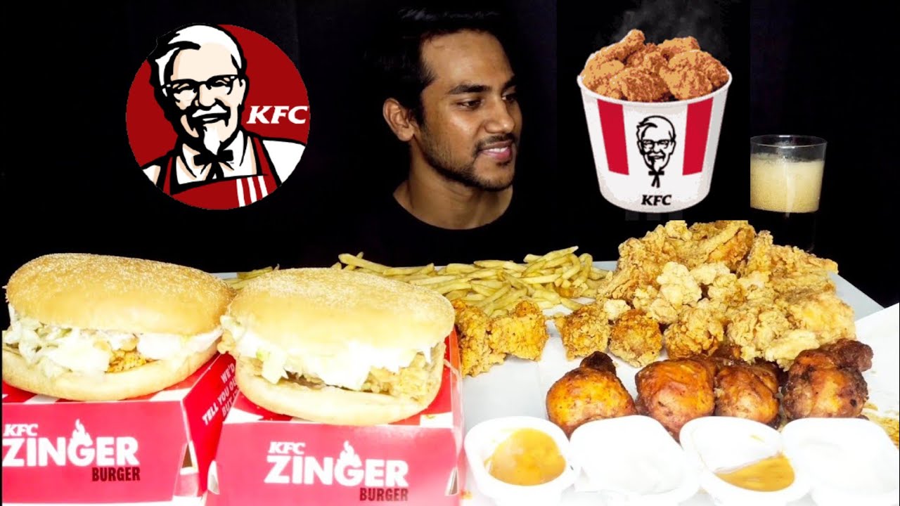 First time eating KFC entire menu/ Eating KFC all fried chicken - YouTube