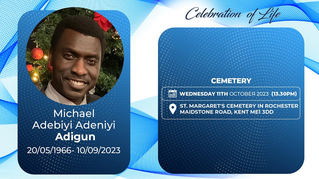Michael Adebiyi Adeniyi Adigun - Cemetery | 11-10-2023 | 13.30pm (GMT) - YouTube