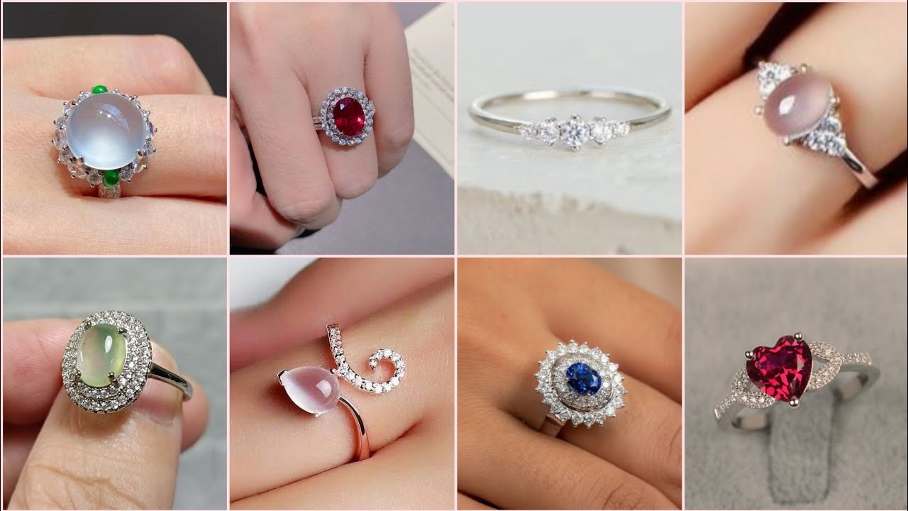 classy silver ring collection for girls and women - YouTube