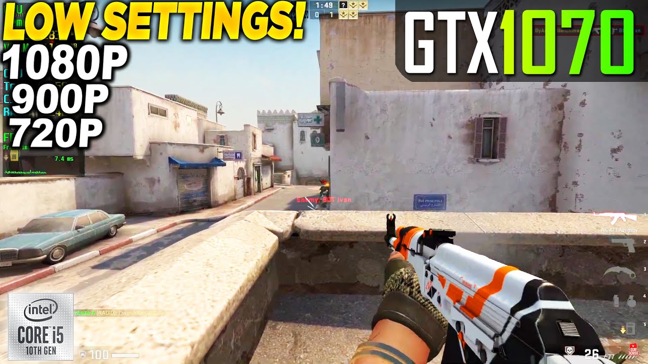 Counter Strike Global Offensive GTX 1070 - 1080p 900p 720p Low, - YouTube
