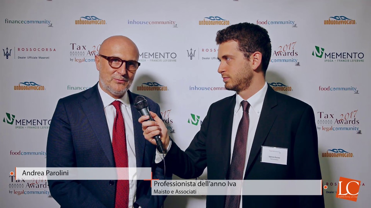 Andrea Parolini - Tax Awards 2017 by legalcommunity.it - YouTube