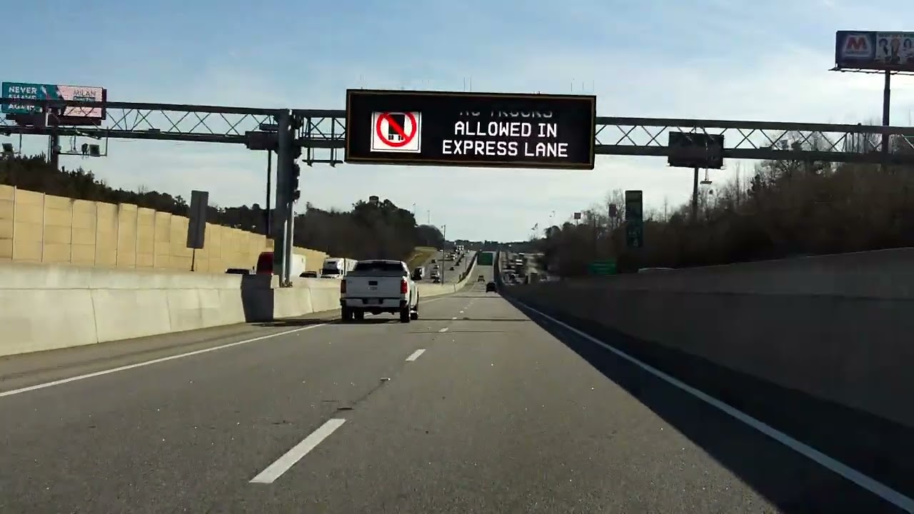 Interstate 75 - Georgia (Exits 227 to 216) southbound (Express Lanes ...