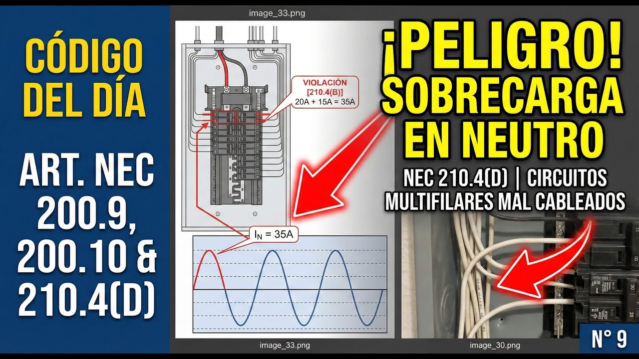 Errores con el Neutro, Identificación y Agrupamiento | NEC 200.9, 200. ...