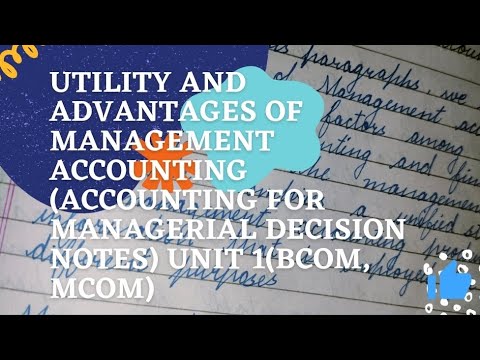 Utility and Advantages of Management accounting (Accounting for ...