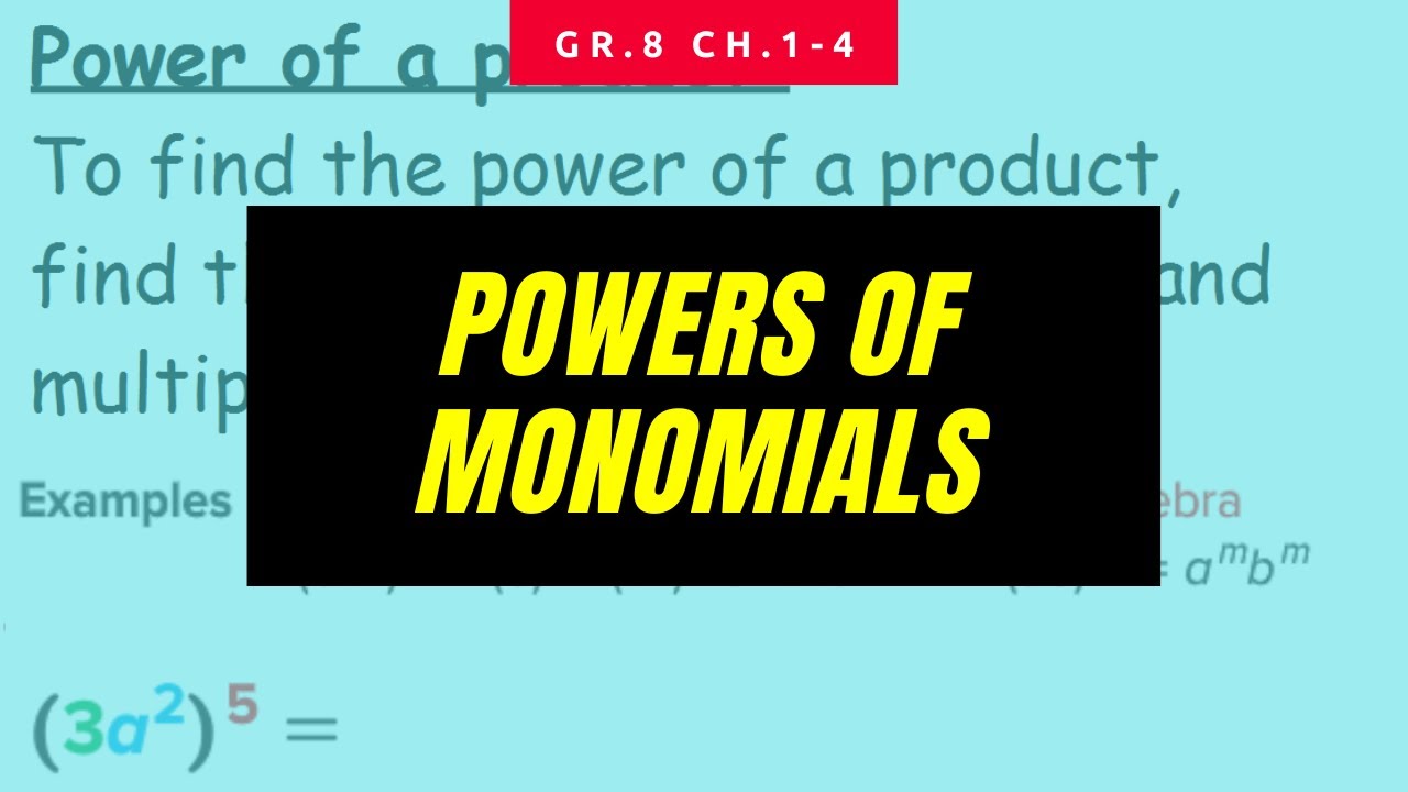 Powers of Monomials | Real Numbers | Number system and Scientific ...