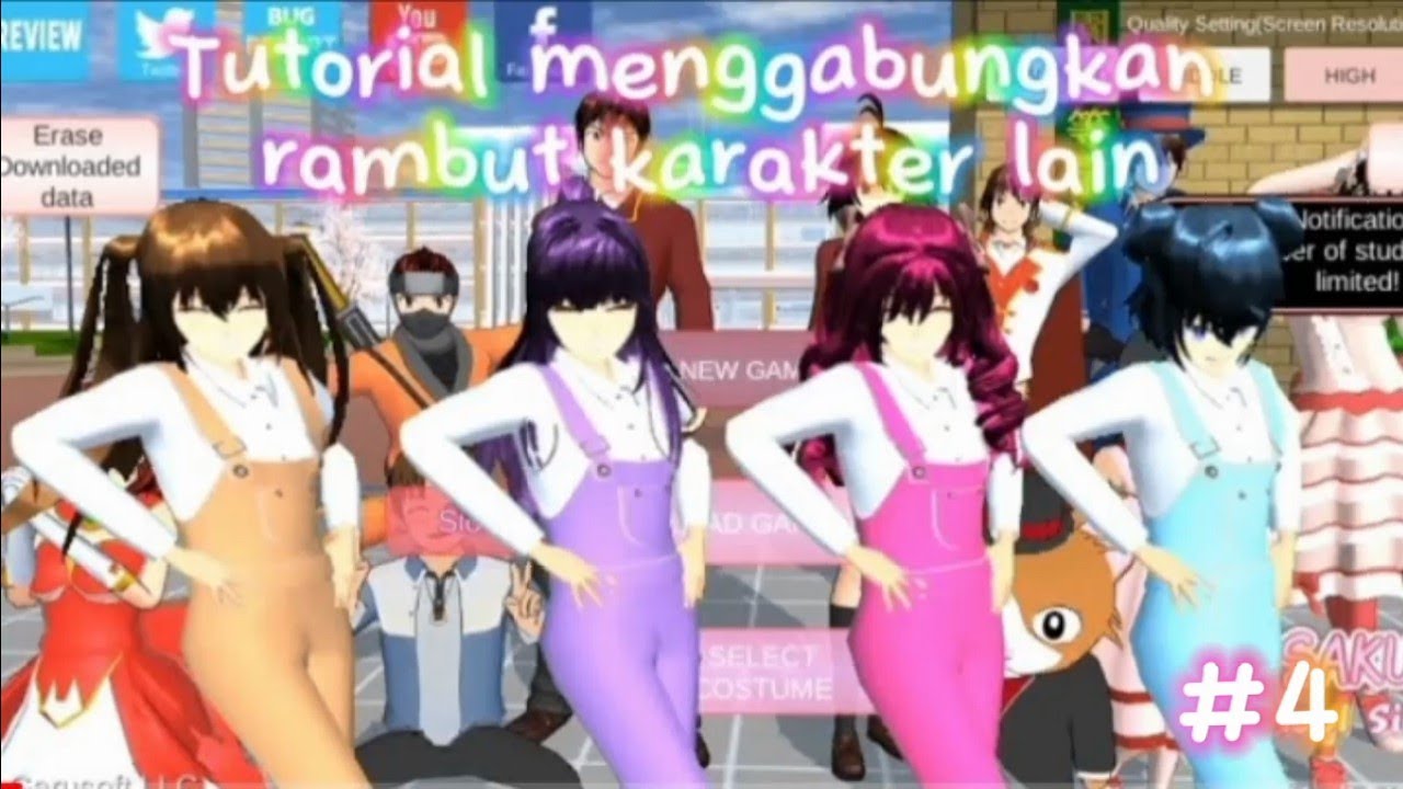 Tutorial menggabungkan rambut karakter lain 🤗💐 || Tutorial sakura school simulator part 4 ️ ...