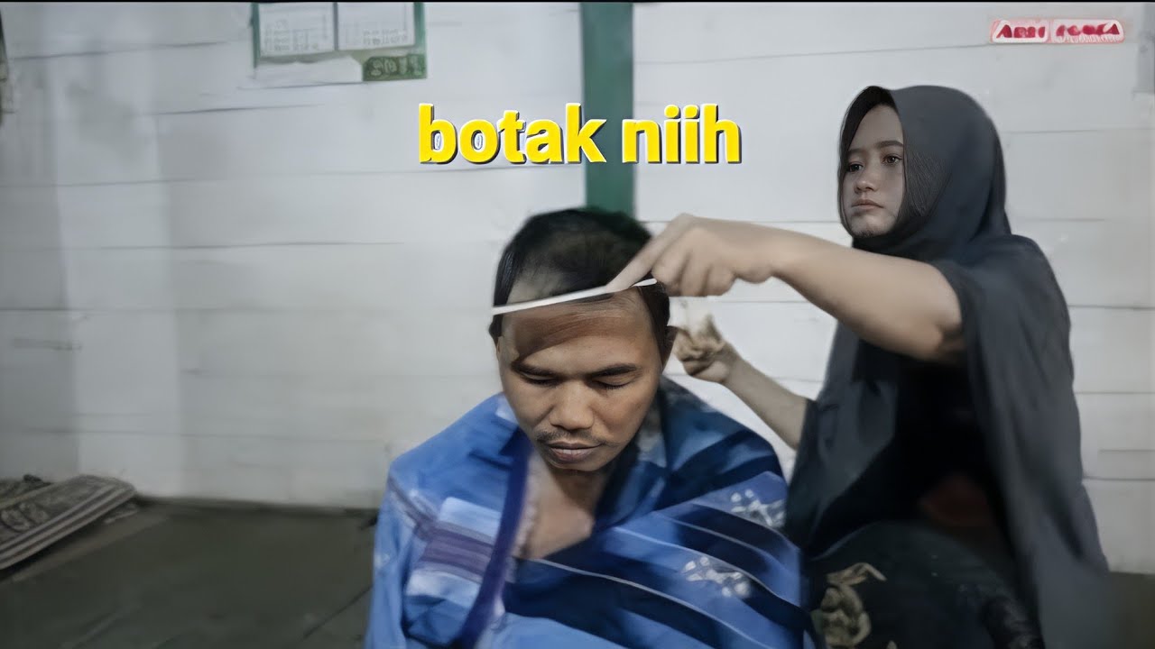 Botak nih, potong rambut by istri#vlog - YouTube