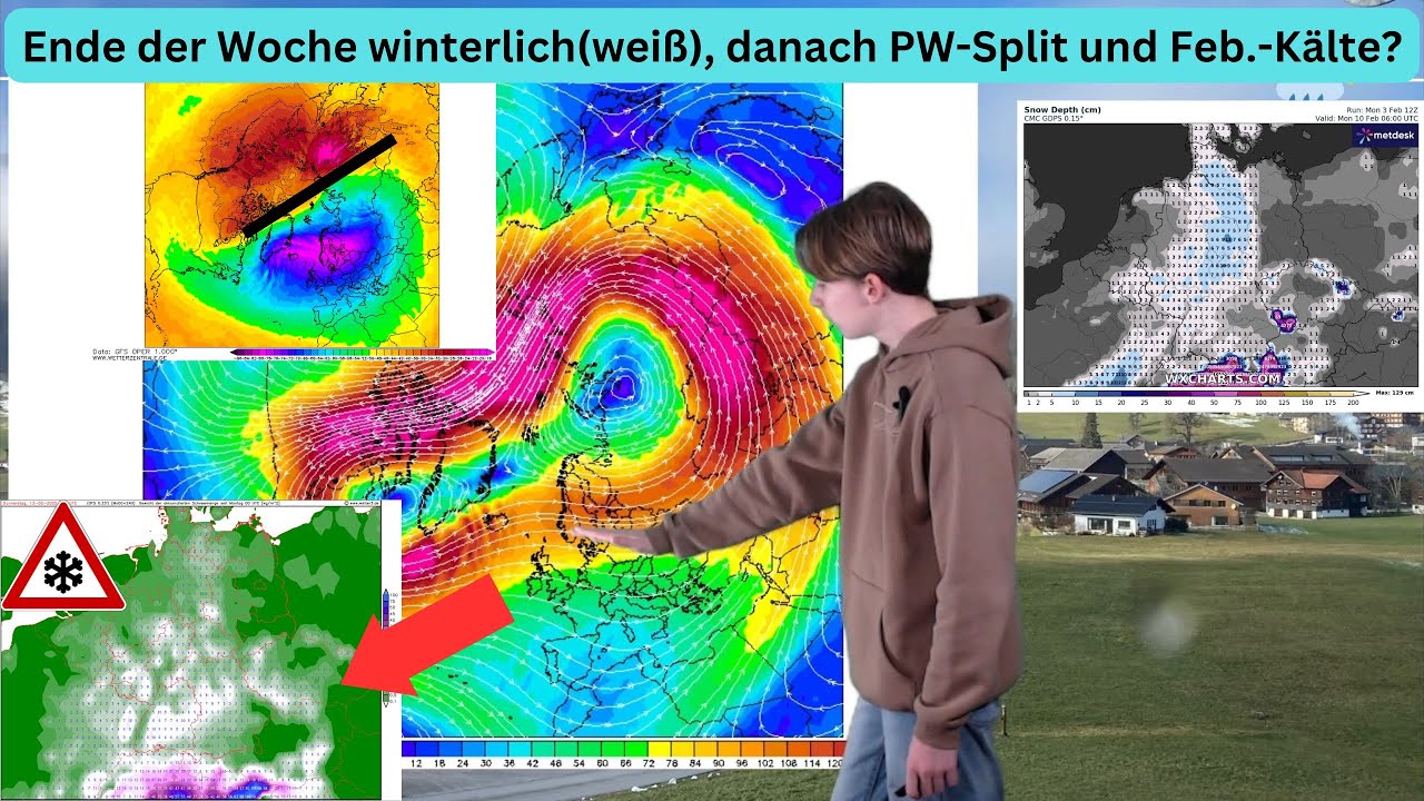 Ende der Woche Schnee, danach Polarwirbel-Split und Feb.-Kälte ...
